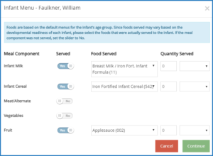 Individual Infant Menus Are Here! - KidKare - CACFP