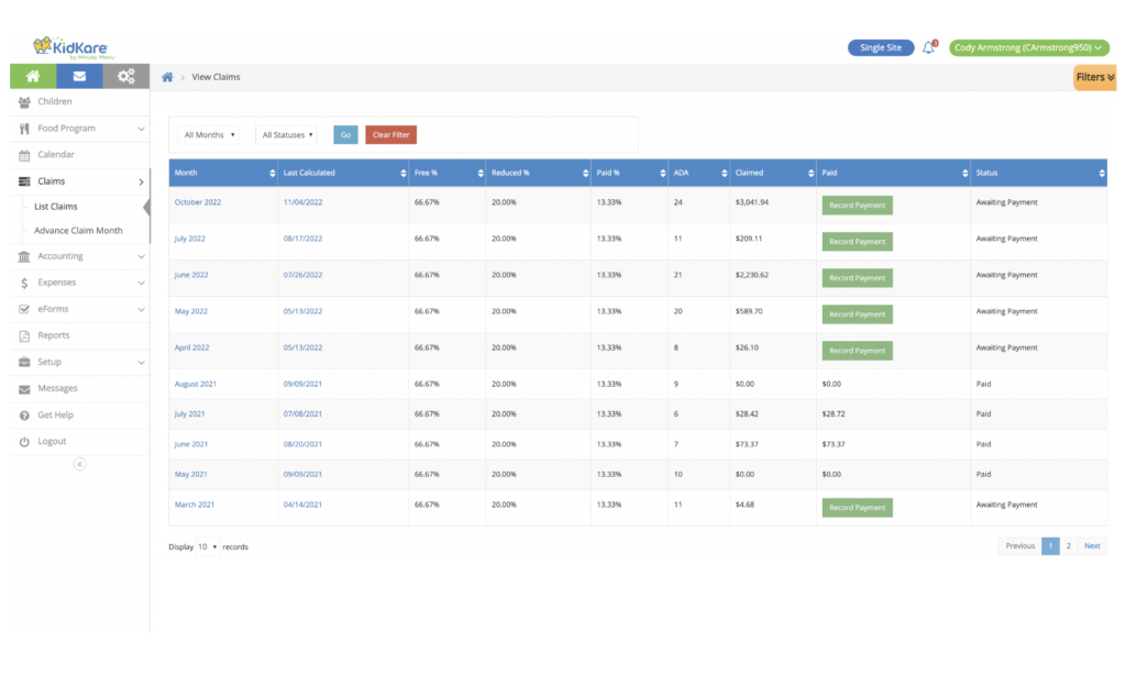 KidKare Food Program Software - Automate Your Claims Calculation