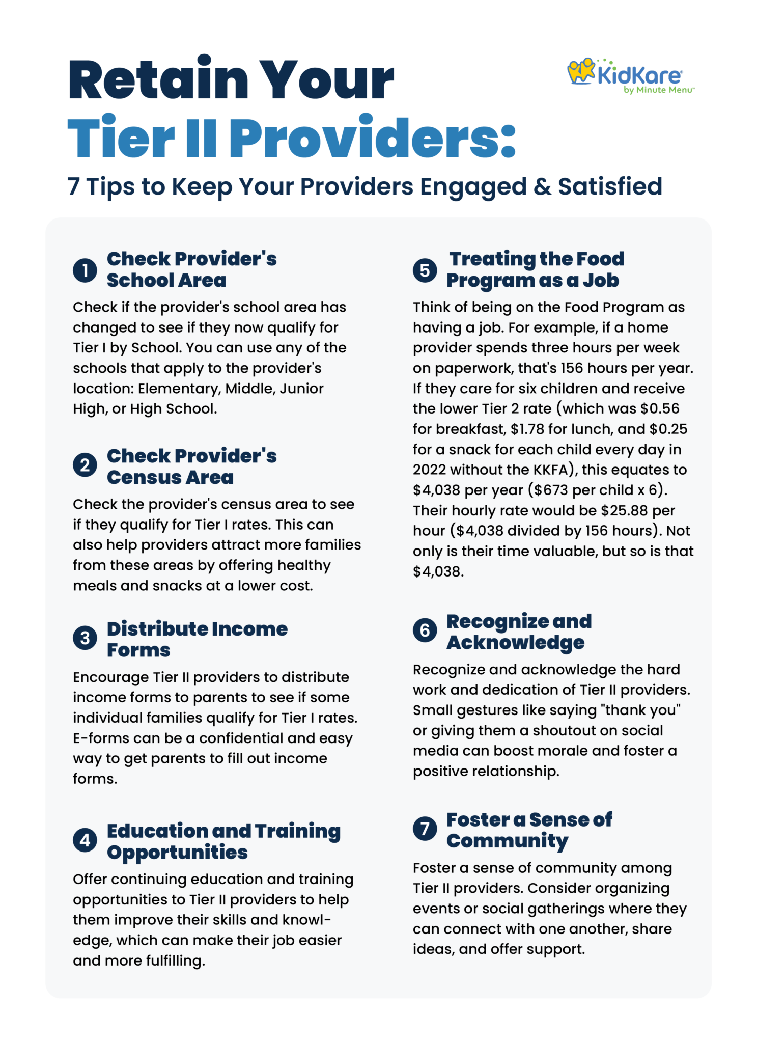 Tips for Home Sponsors for Retaining Tier II Providers - KidKare